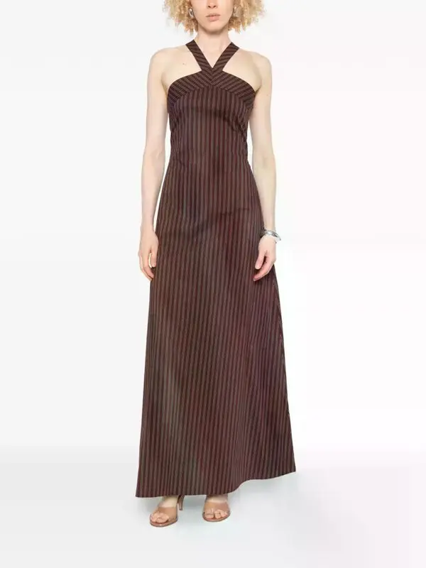 Patrizia Pepe Pinstripe-pattern Maxi Dress