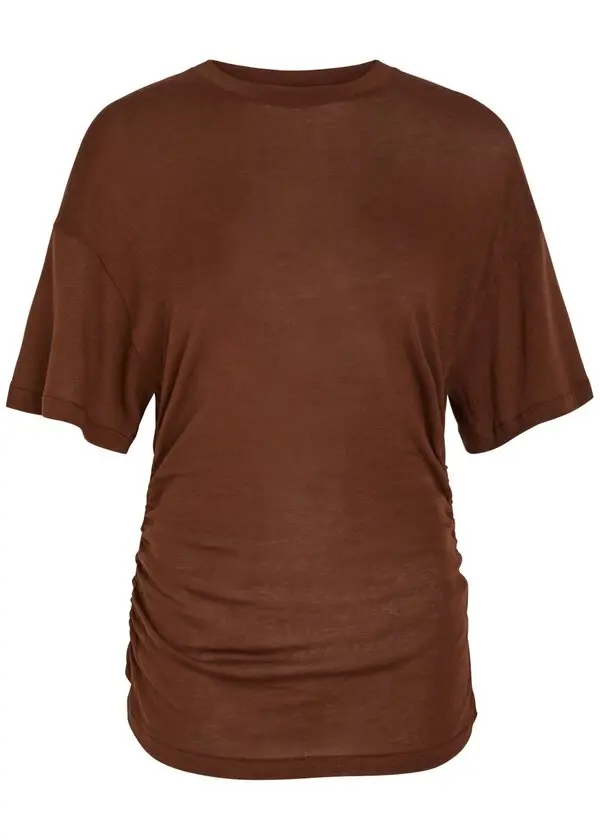 AKYN Ruched Fine-knit T-shirt