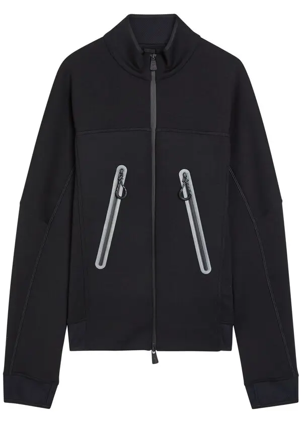 Moncler Logo-appliquéd Stretch-jersey Sweatshirt - Black