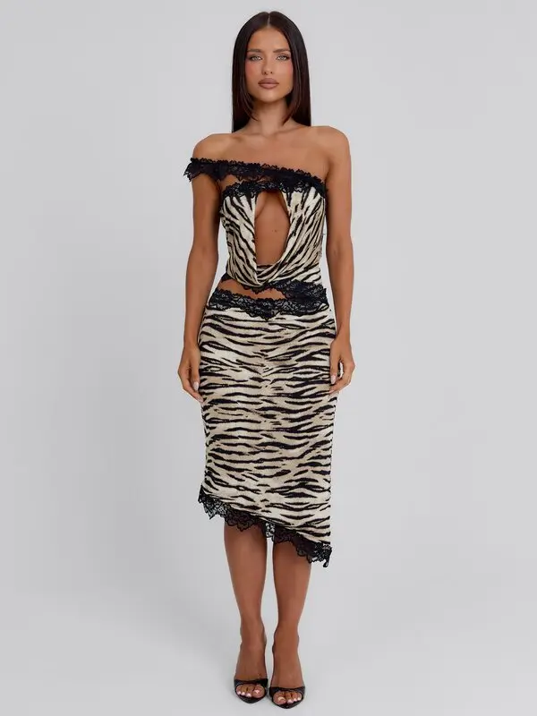 OUTCAST Melanie Zebra Midi Dress
