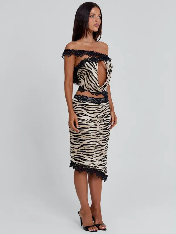 OUTCAST Melanie Zebra Midi Dress