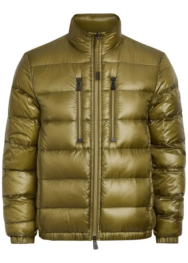 Moncler Logo-appliquéd Padded Shell Jacket - Olive