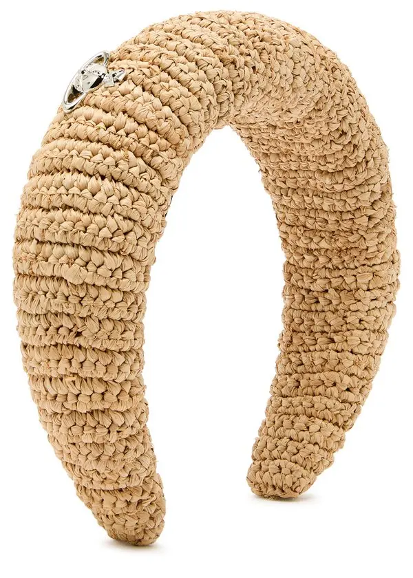 VIVIENNE WESTWOOD Orb Raffia Headband - Beige