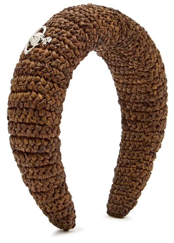 VIVIENNE WESTWOOD Orb Raffia Headband - Camel