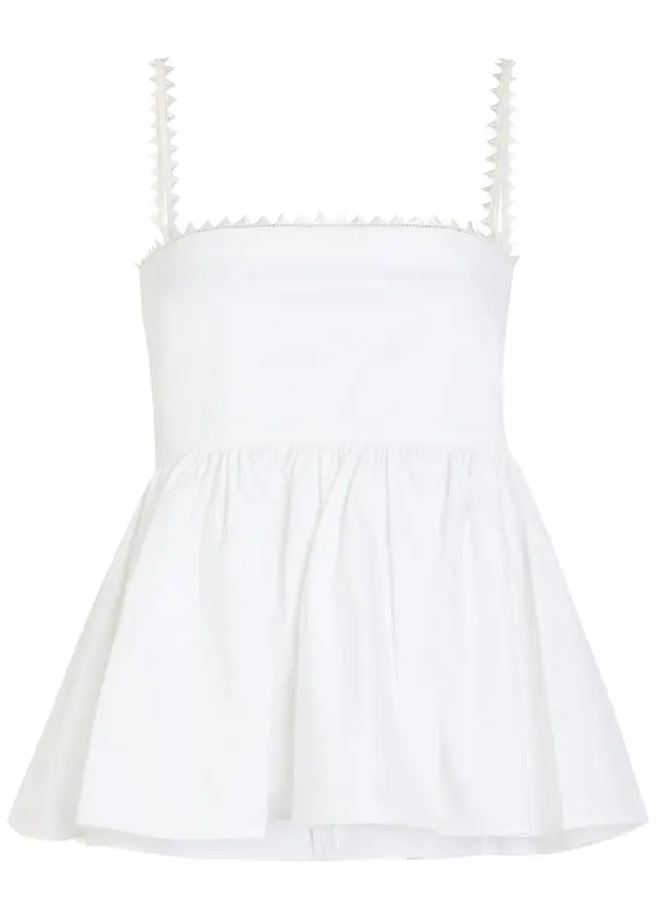 Jacquemus Le Haut Traversin Peplum Cotton-poplin Top - White