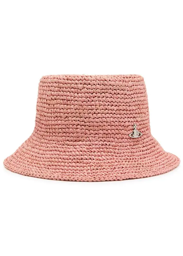 VIVIENNE WESTWOOD Orb Raffia Bucket Hat - Pink