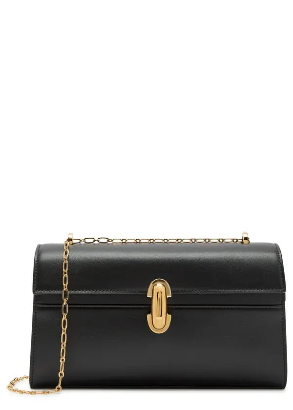 Savette Symmetry Chain Leather Pochette - Black