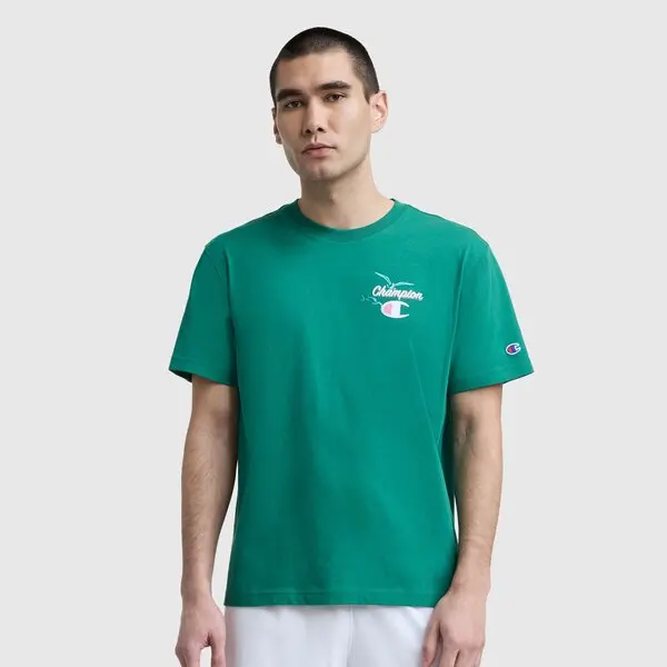 Champion Sunsetters Graphic T-shirt, C Logo - Verdant Green