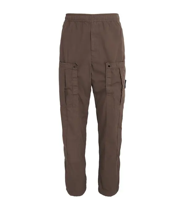 Stone Island Organic Cotton Ripstop Cargo Trousers - Brown