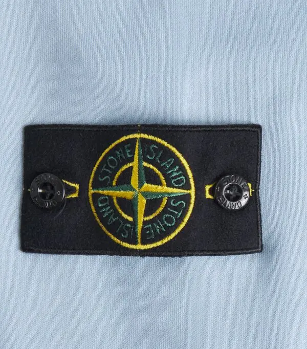 Stone Island Cotton Sweatshirt With Compass Logo - Blue