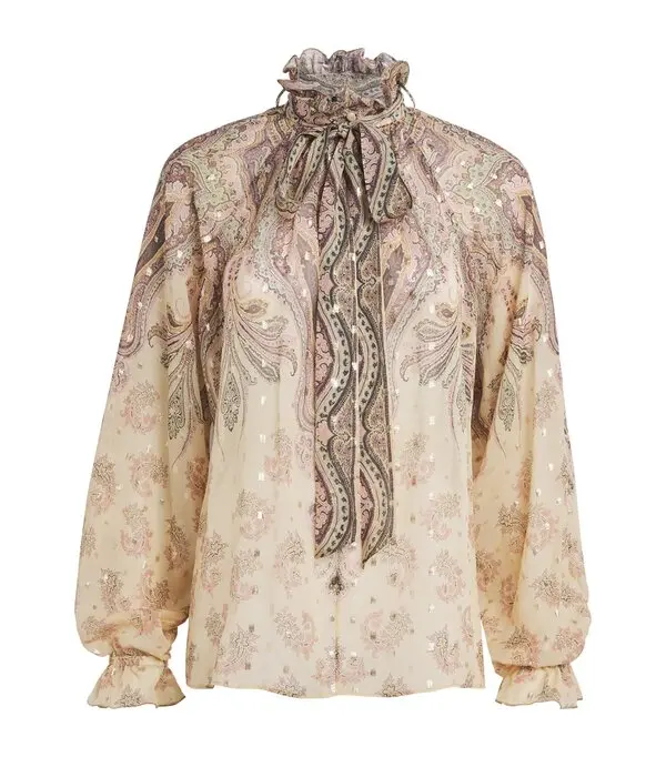 Etro Silk-blend Printed Blouse - Beige