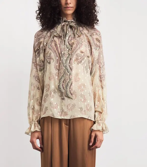 Etro Silk-blend Printed Blouse - Beige