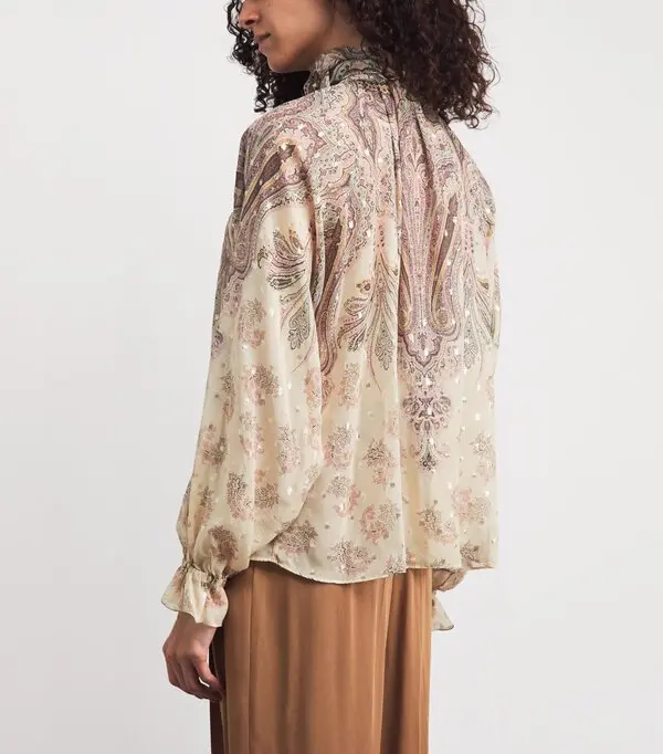 Etro Silk-blend Printed Blouse - Beige