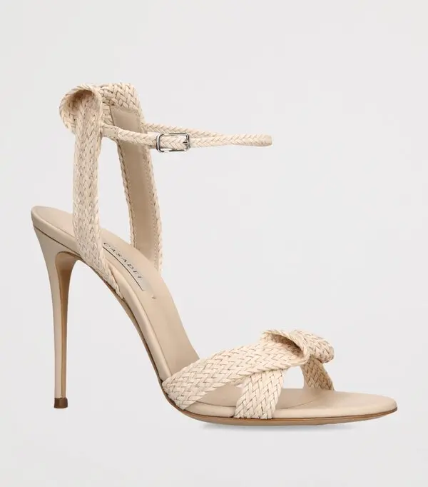 Casadei Leather Mariposa Heeled Sandals - Pink