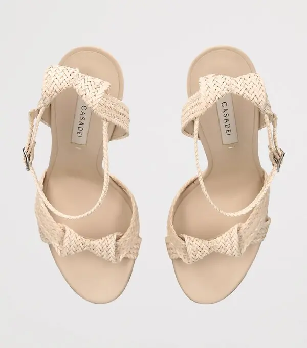 Casadei Leather Mariposa Heeled Sandals - Pink