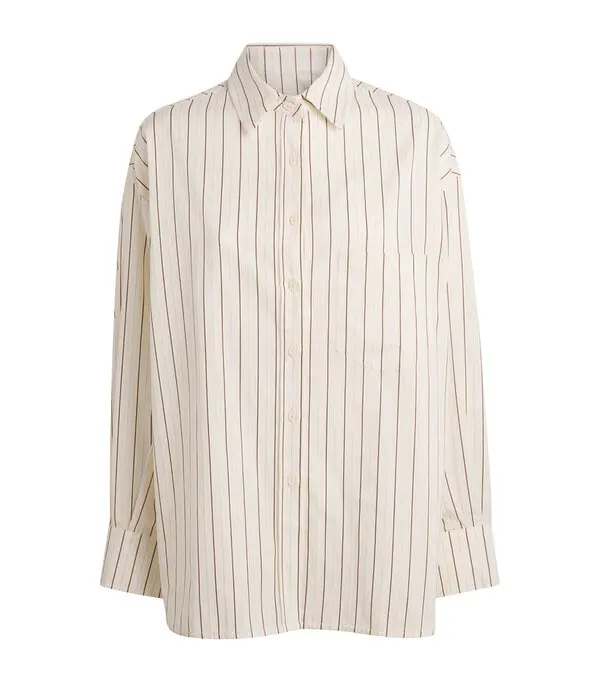 Faithfull The Brand Cotton Poplin Stripe Angelo Shirt - Ivory
