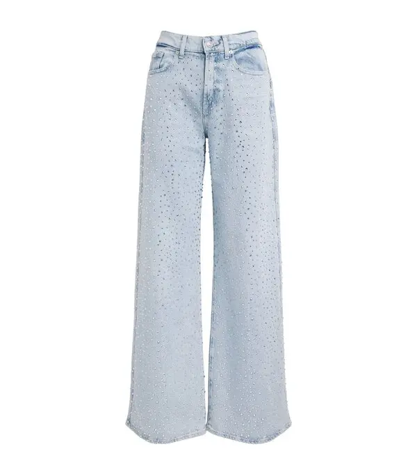 7 For All Mankind Embellished Lotta Flared Jeans - Blue