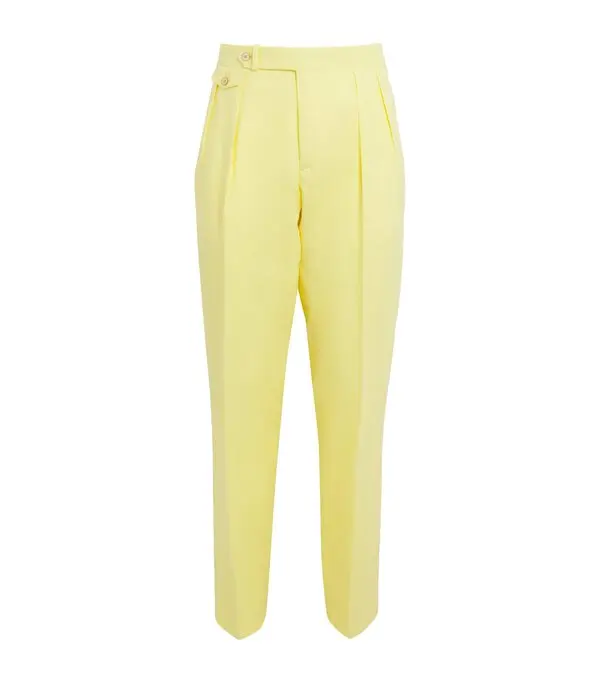 Polo Ralph Lauren Linen Pleated Trousers - Yellow