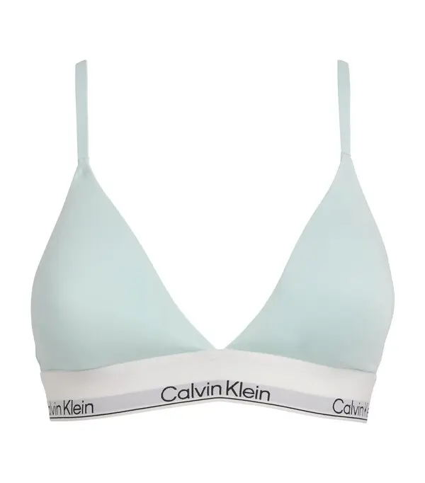 Calvin Klein Cotton-blend Icon Lined Bralette - Green