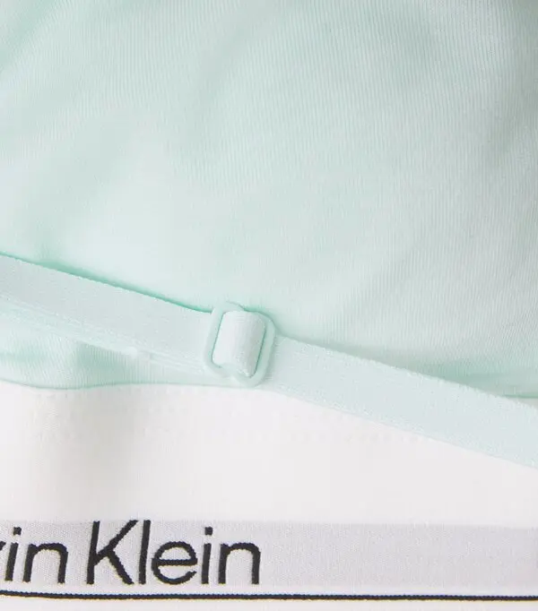 Calvin Klein Cotton-blend Icon Lined Bralette - Green