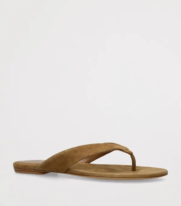 Le Monde Beryl Suede Flip Flops - Brown