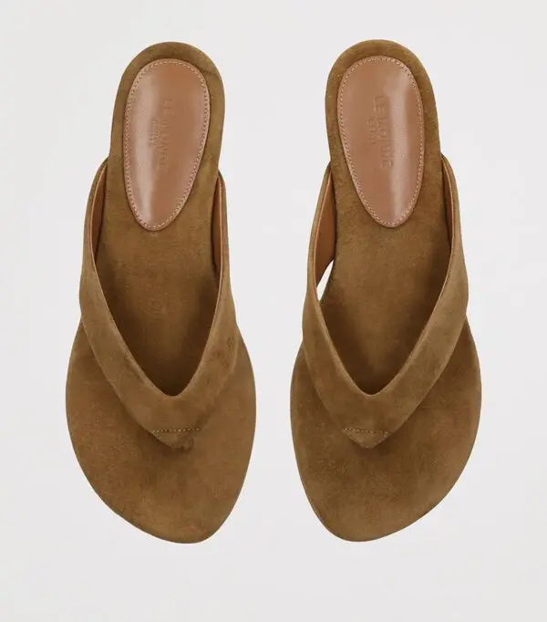 Le Monde Beryl Suede Flip Flops - Brown