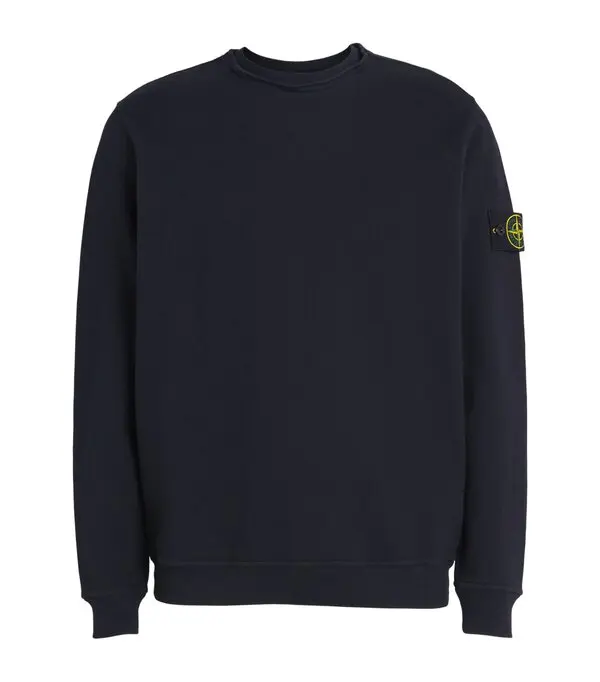 Stone Island Cotton Compass Crewneck Sweatshirt - Navy