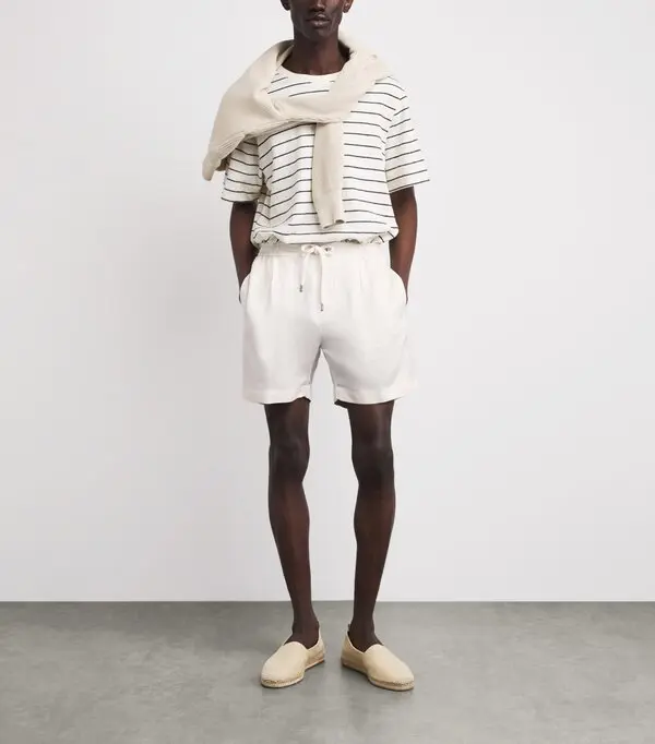 Ralph Lauren Purple Label Silk-linen Drawstring Shorts