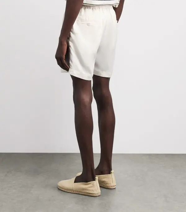 Ralph Lauren Purple Label Silk-linen Drawstring Shorts