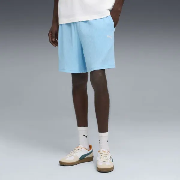 PUMA Relaxed Fit Waffle Shorts - Blue