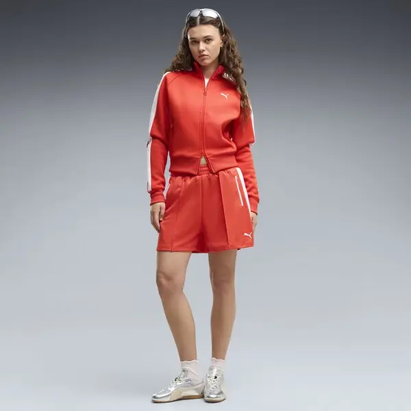 PUMA T7 Pintuck 4" Relaxed Fit Shorts - Red