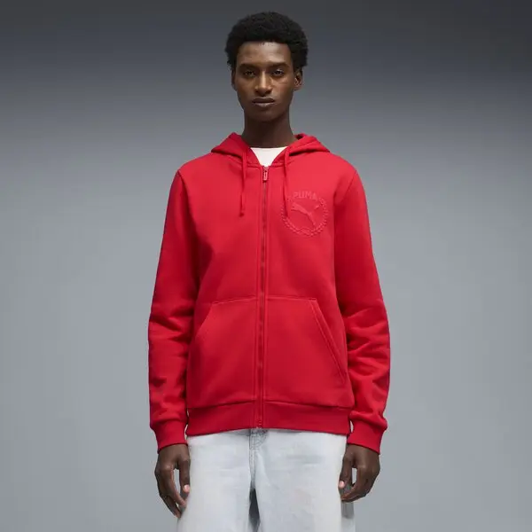 PUMA Essentials Tonal Zip-up Hoodie - Red