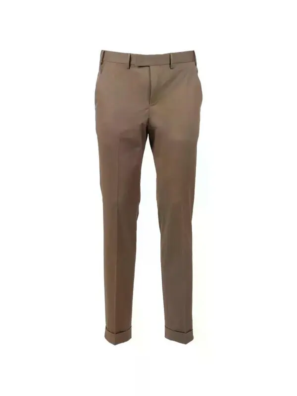 PT TORINO Flap-pocket Turn-up Trousers - Brown