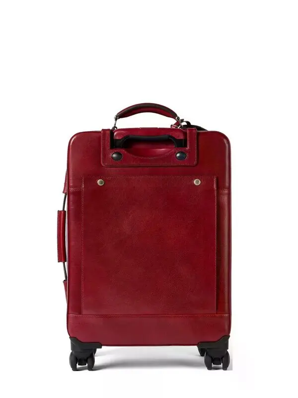 Brunello Cucinelli Burnished Calfskin Leather Suitcase - Red