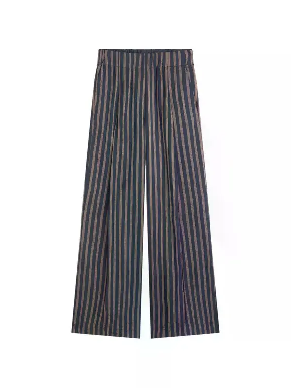 Dries Van Noten Pleated Wide Trousers - Blue