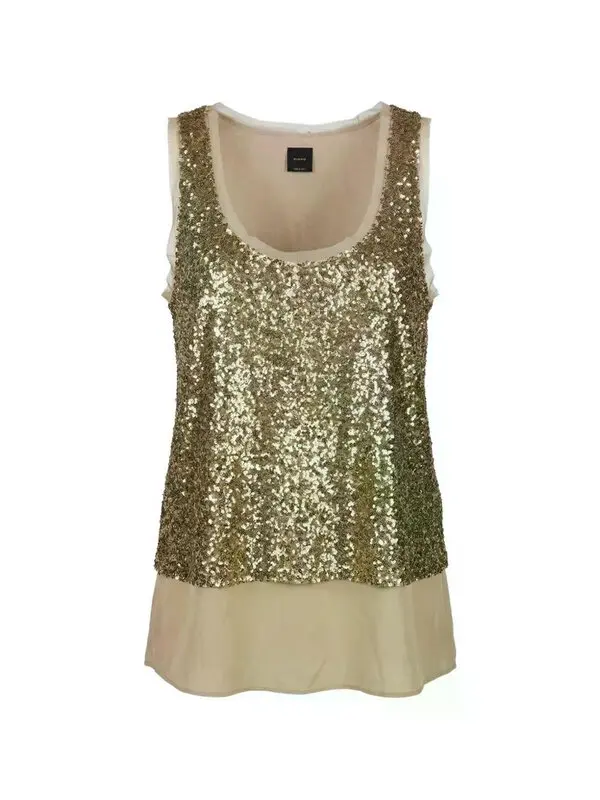 Pinko Sequin-embellished Top - Gold