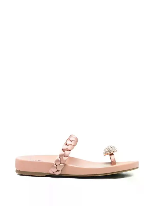 BIBI LOU Balne Braided Crystal-embellished Sandals - Pink