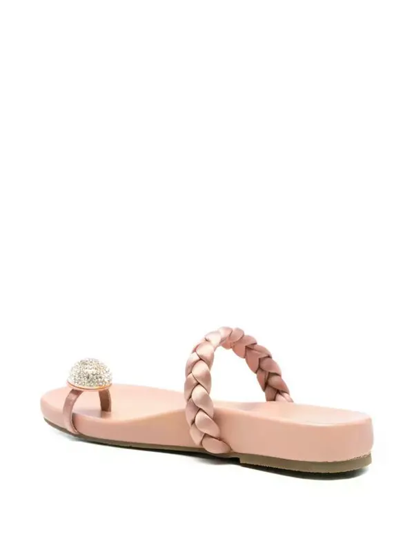 BIBI LOU Balne Braided Crystal-embellished Sandals - Pink