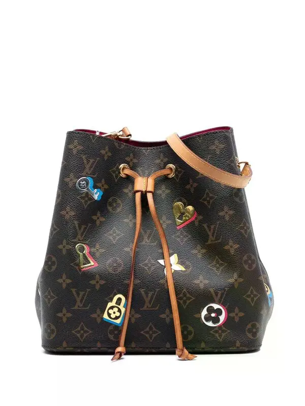 LOUIS VUITTON 2019 Monogram Love Lock Neonoe Mm Bucket Bag - Brown