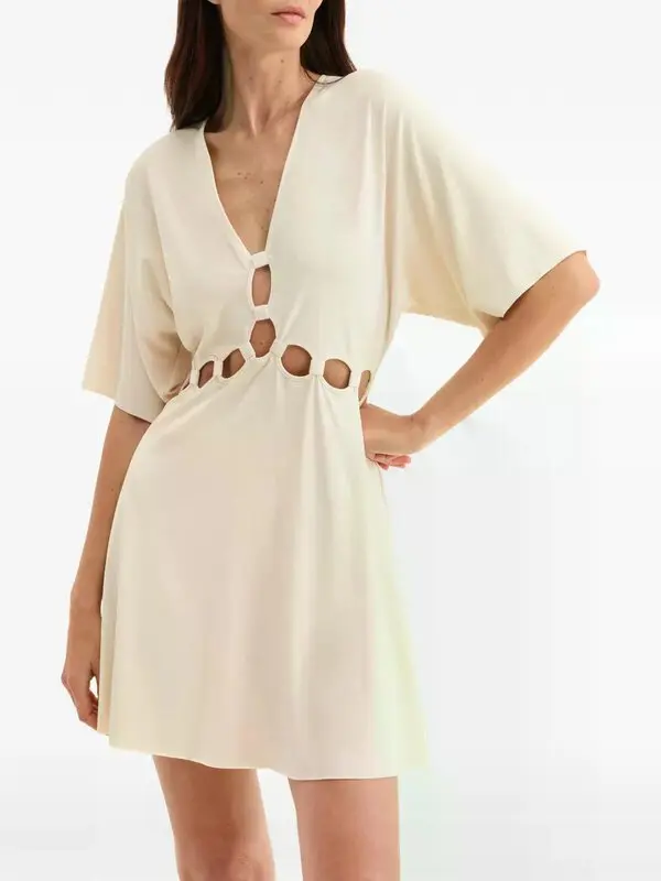ERES Connection V-neck Cutout Dress - White