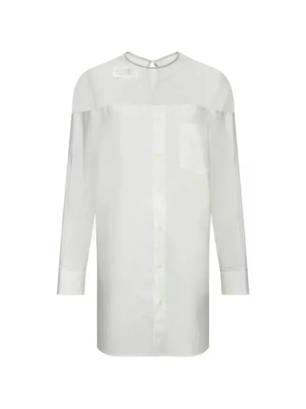 MAISON MARGIELA High-cut Cuffed Cotton Shirt - White