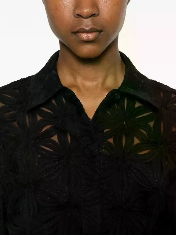 Simkhai Floral-print Cropped Blouse