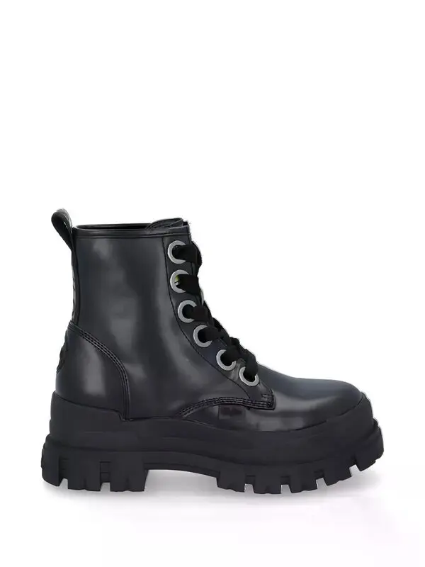 BUFFALO Eyelet Combat Boots - Black