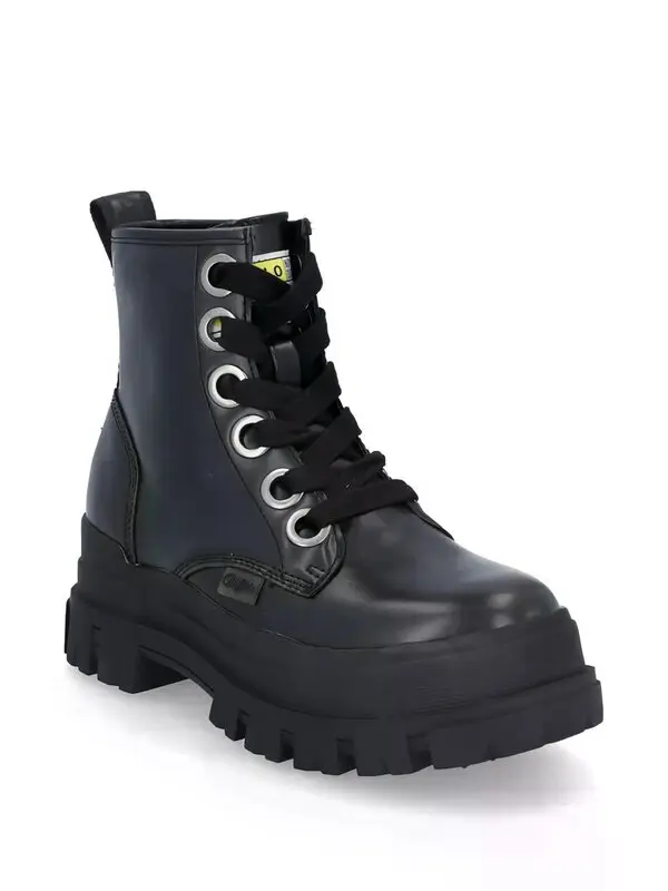 BUFFALO Eyelet Combat Boots - Black