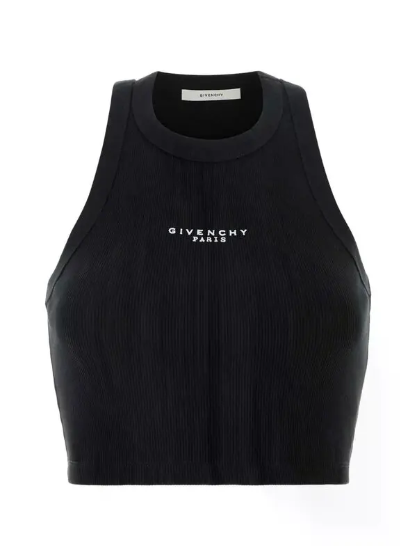 Givenchy Ribbed Cropped Top - Black