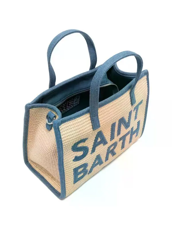 MC2 SAINT BARTH Logo-embroidered Woven Tote