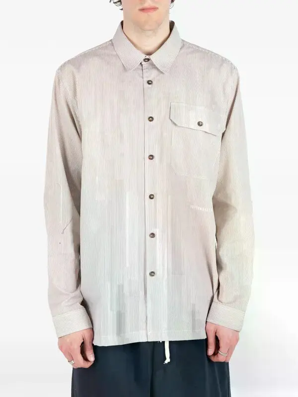 SOCIETE ANONYME Deadline Striped Patch-pocket Shirt