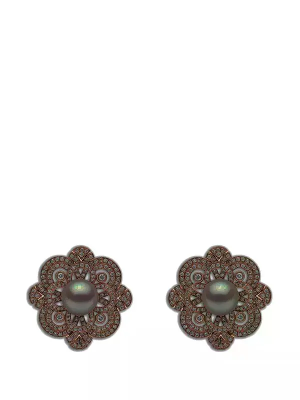 Yoko London Akoya Pearl Flower Earrings - Pink