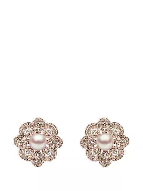 Yoko London Akoya Pearl Flower Earrings - Pink