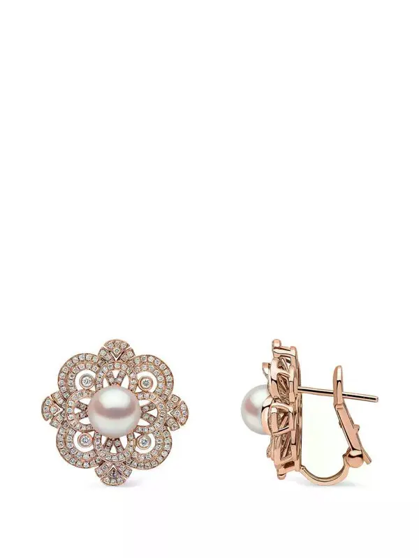 Yoko London Akoya Pearl And Diamond Floral Earrings